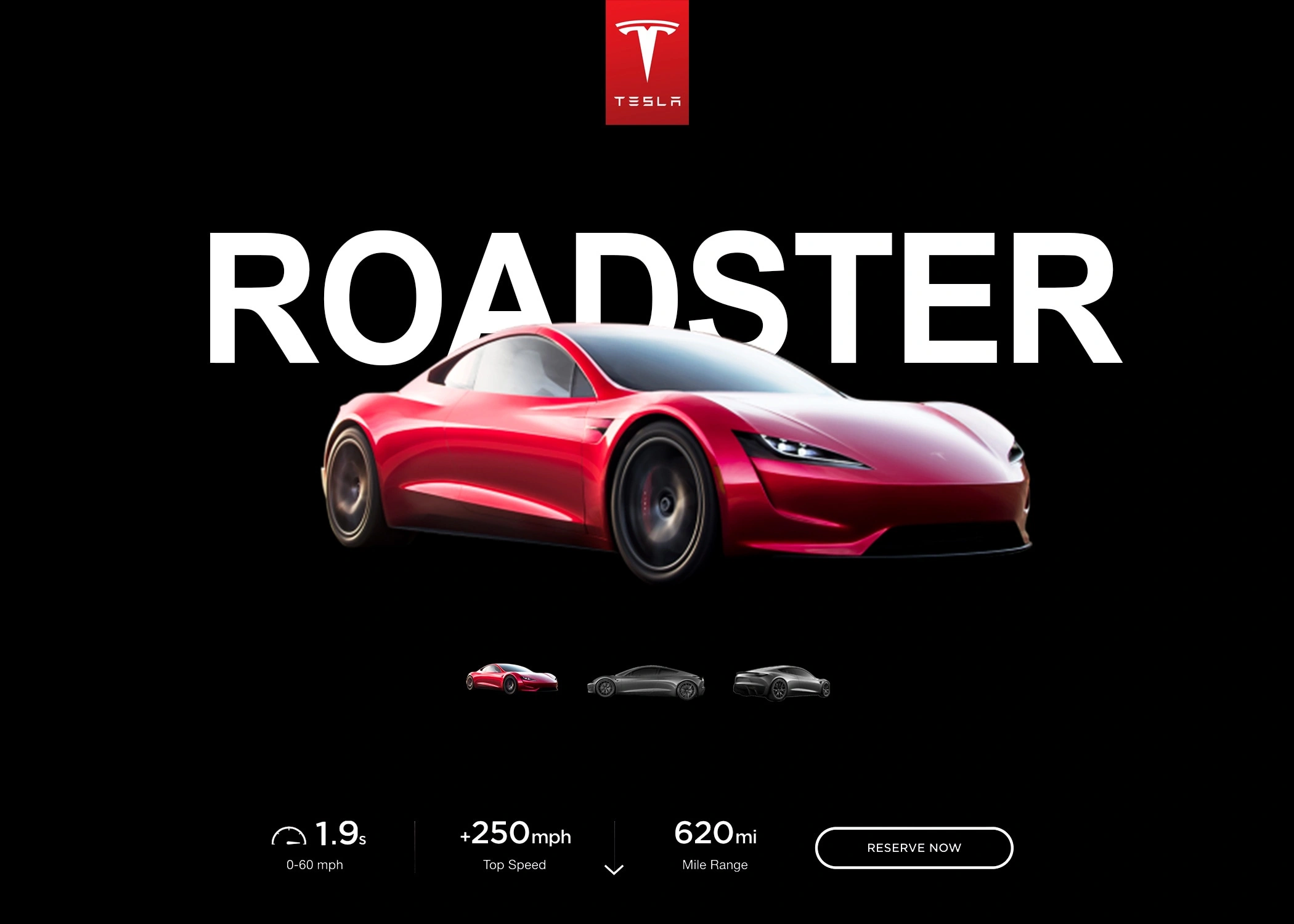 Muday - Tesla Roadster Landing Page – Savee