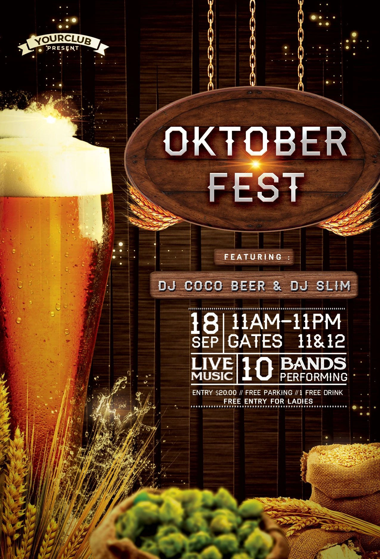 Maria Fernanda Escamilla Soto - Oktoberfest Free PSD Flyer Template – Savee