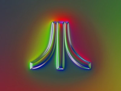 Carla - Atari logo x Naumorphism embossed rebranding brand chrome neon ...