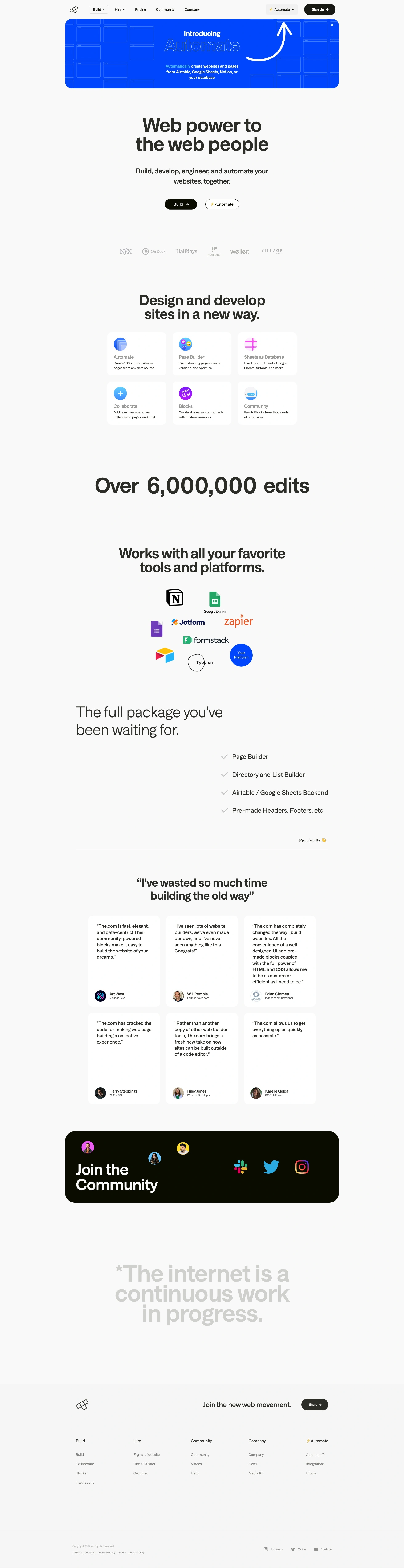 Marko K. - The.com Landing Page Example: The.com is a low-code site ...