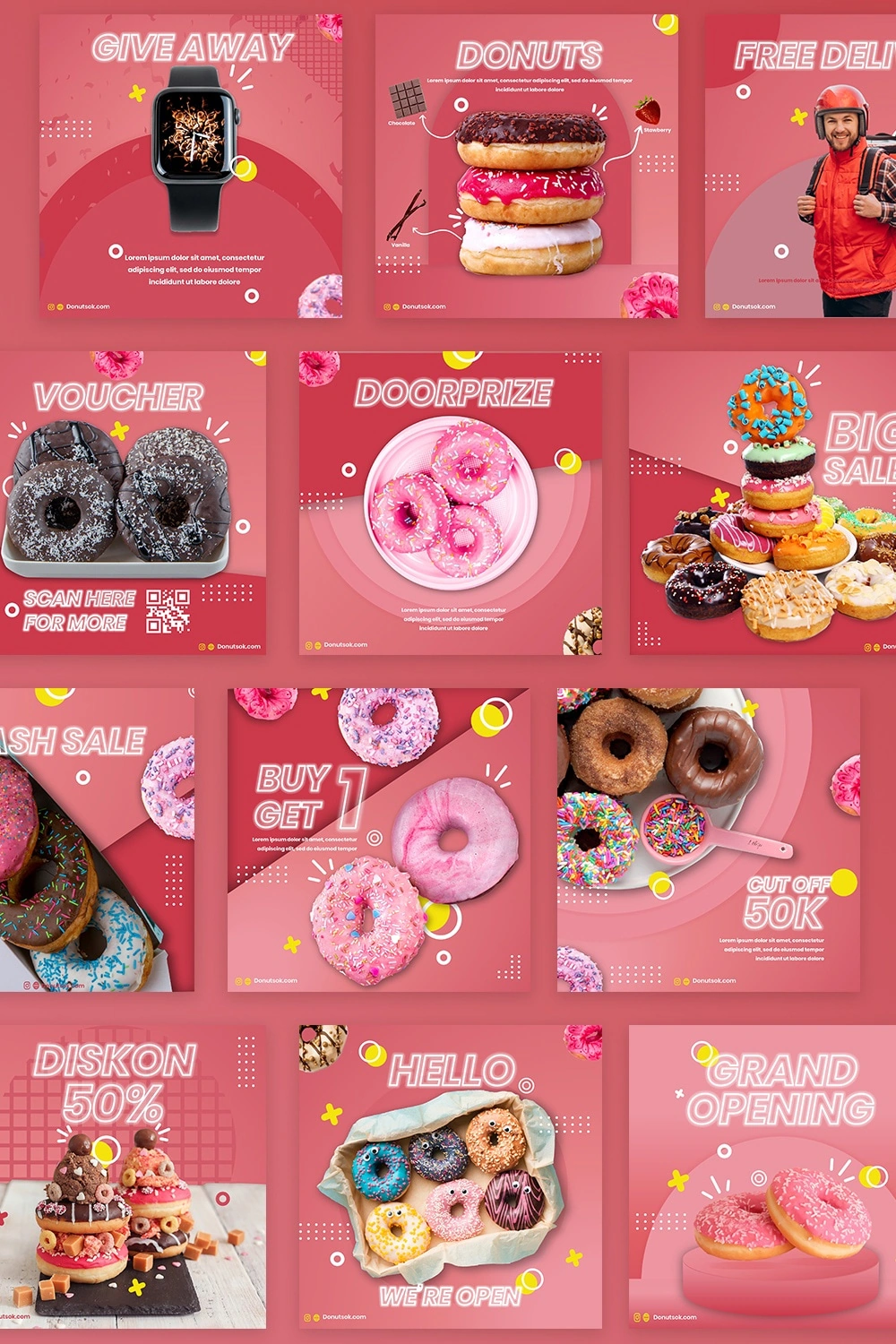 Alfaro Rudolf - donut resto social media post design – Savee