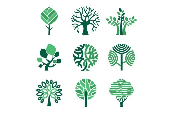 hope - Tree Logo Green Eco Symbols Nature Wood Tree Stylized Vecto – Savee