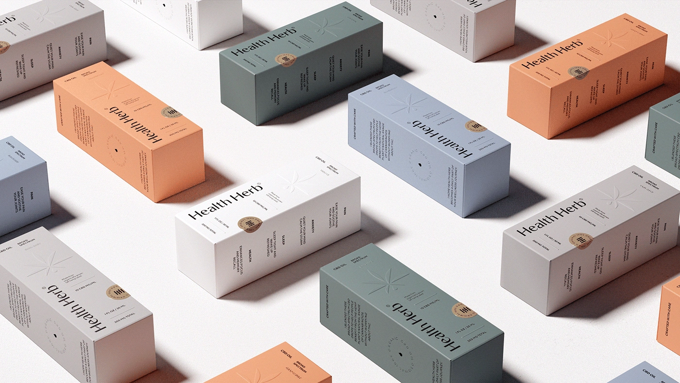 Rich Brown - 3D blender branding CBD hemp Packaging product дизайн упаковки упаковка фирменный ...
