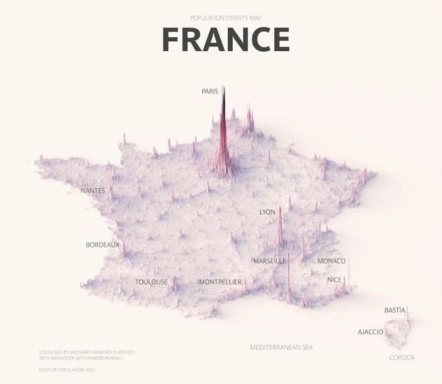 caooooo - r/DesignPorn - Density map shown with spikes where people are ...