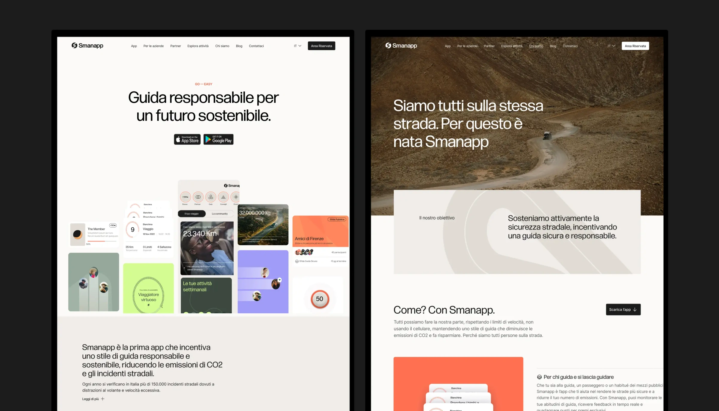 Chip Truex - two screens showing the same page of a website – Savee