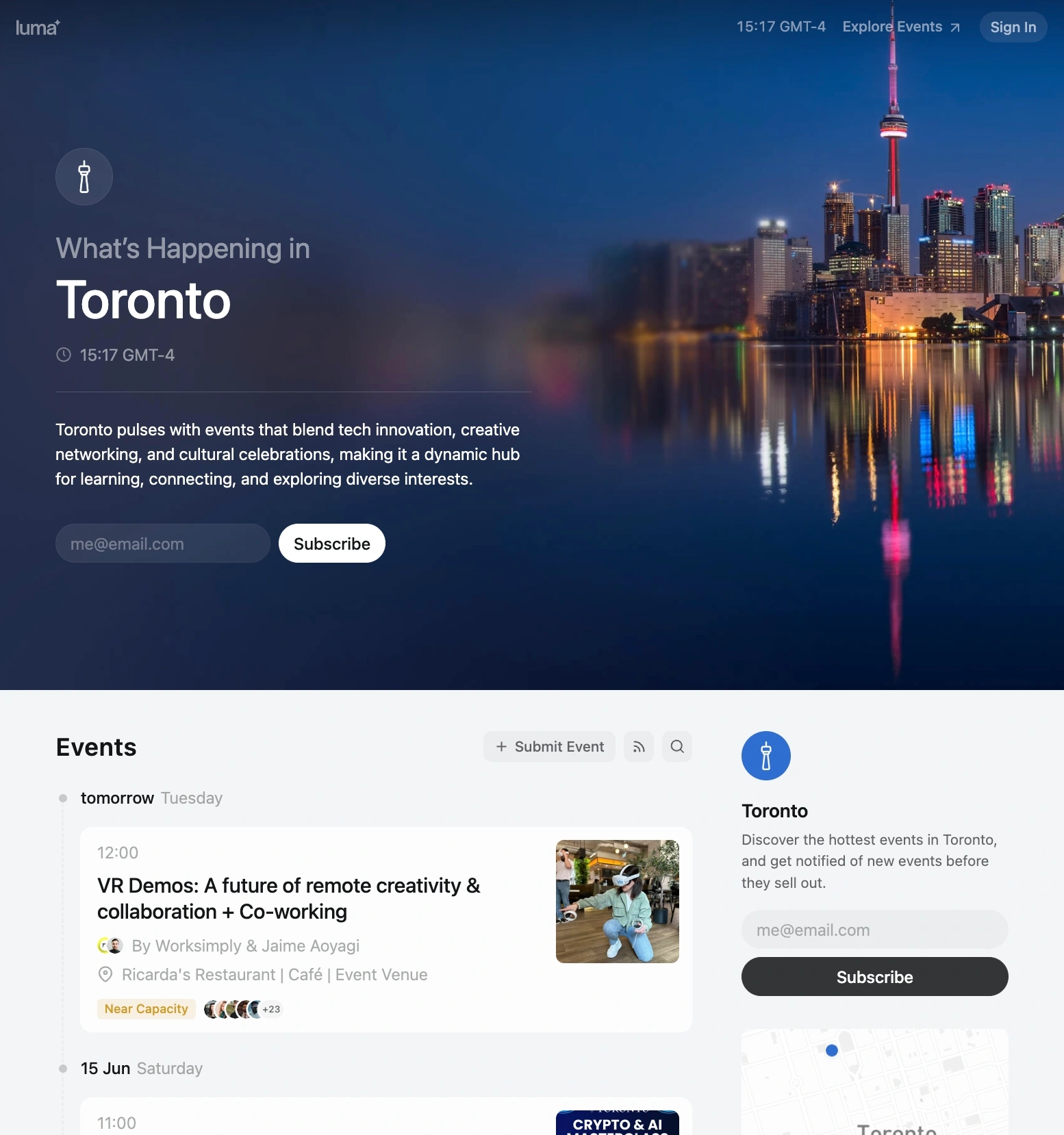 Artem Pchelyakov - Popular events in Toronto · Events Calendar – Savee