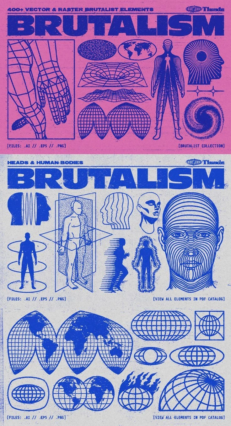 Nadin Gergis - BRUTALISM 400+ Brutalist Vectors – Savee