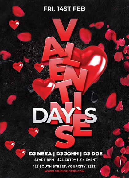 OT2k1 - Valentines Event Free PSD Flyer Template – SAVEE