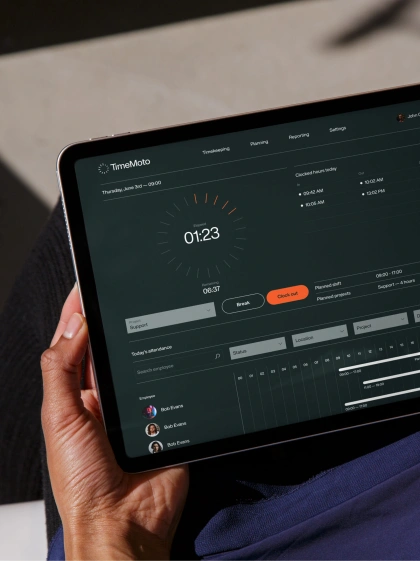 Animonstro - Resoluut's rebranding of TimeMoto showing interface time ...