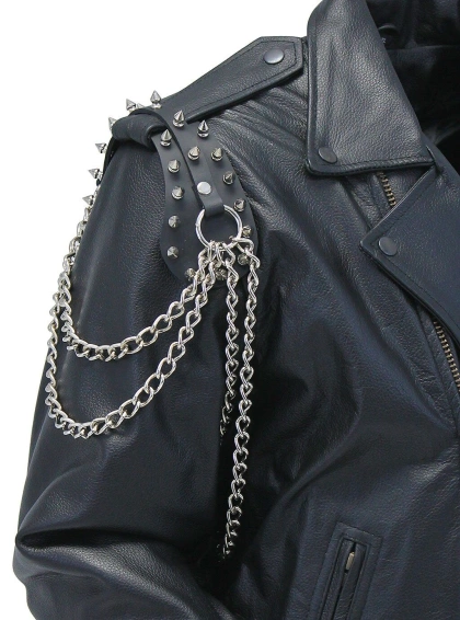 FUCK YEAH STUDIOS - Updated Spiked Leather Epaulet Chains #AE2011CSP – Savee